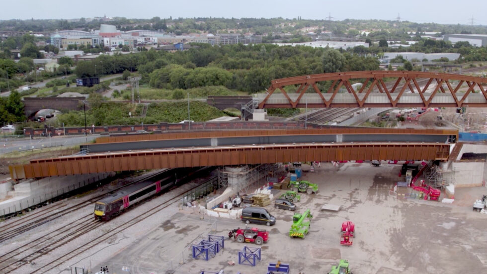 HS2 moves new 84 metre Aston Church Road bridge into place in ...